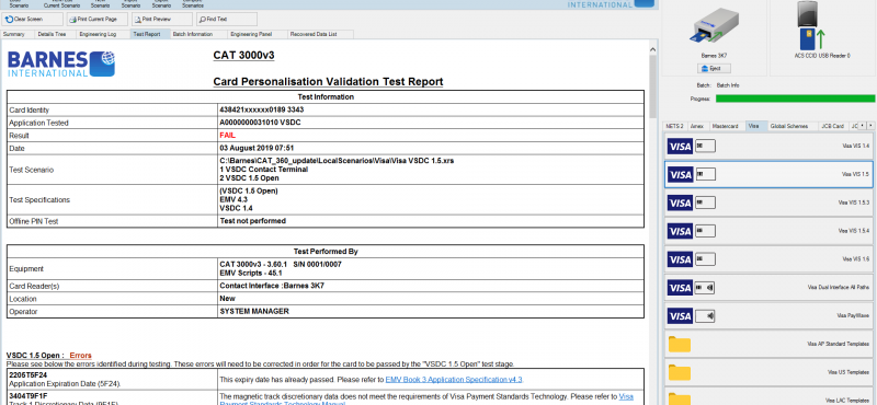 EMV Personalization Validation | Test Tools | Barnes International Limited